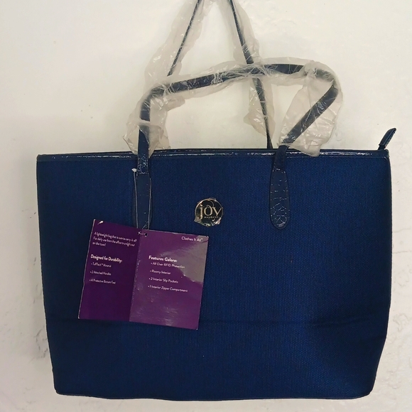 Joy Mangano | Bags | Joy Mangano Navy Blue Tote Bag | Poshmark